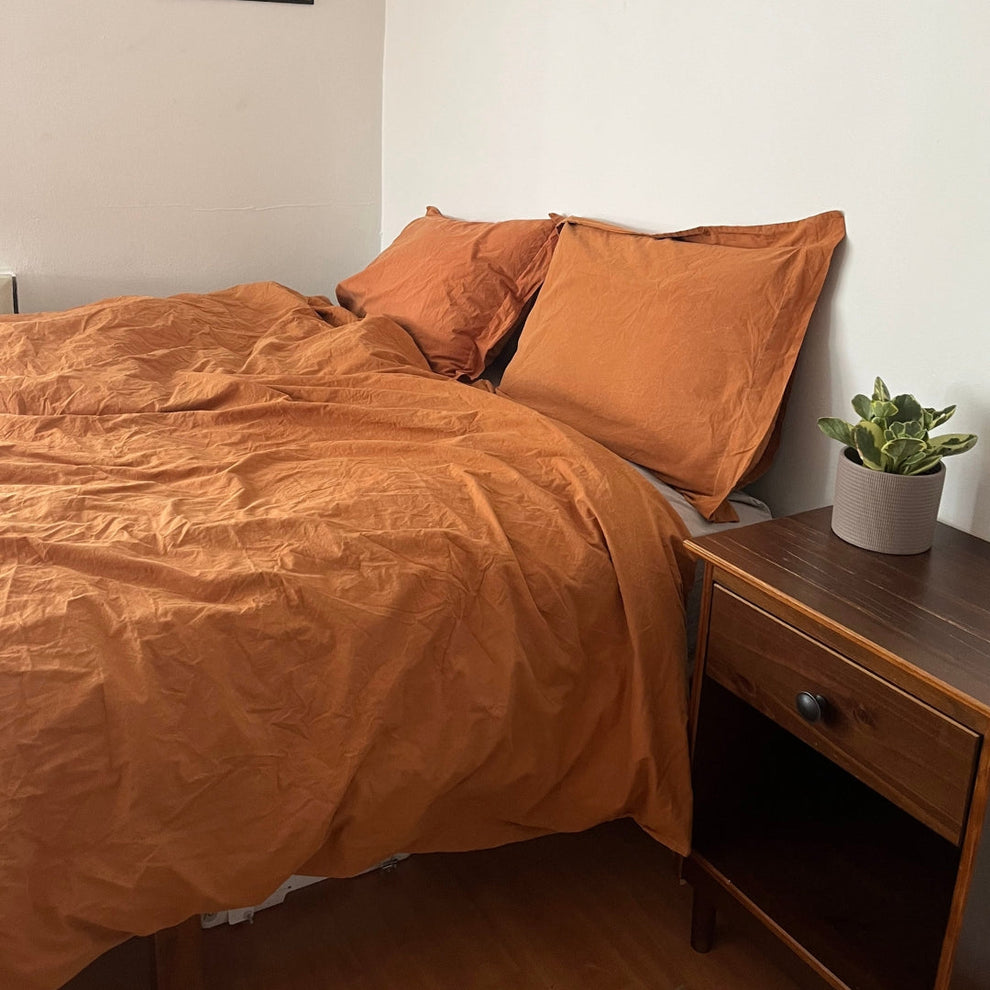 Terracotta Fitted Sheet Set – madder home